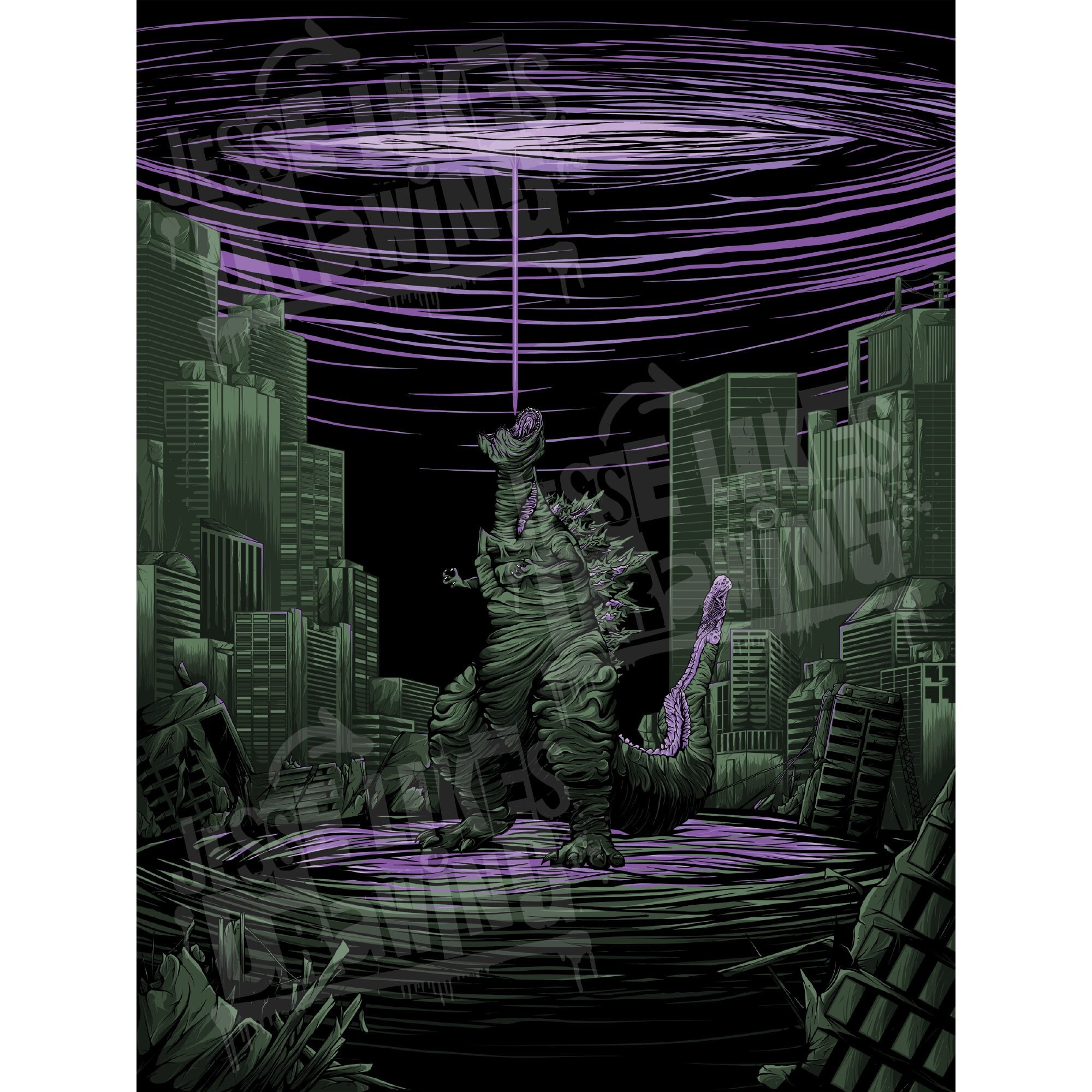 Shin Godzilla Art Print Godzilla Tokyo Godzilla Kaiju - Etsy