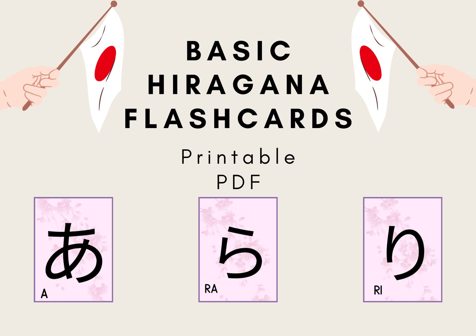 Basic Japanese Hirgana Flashcards - Etsy