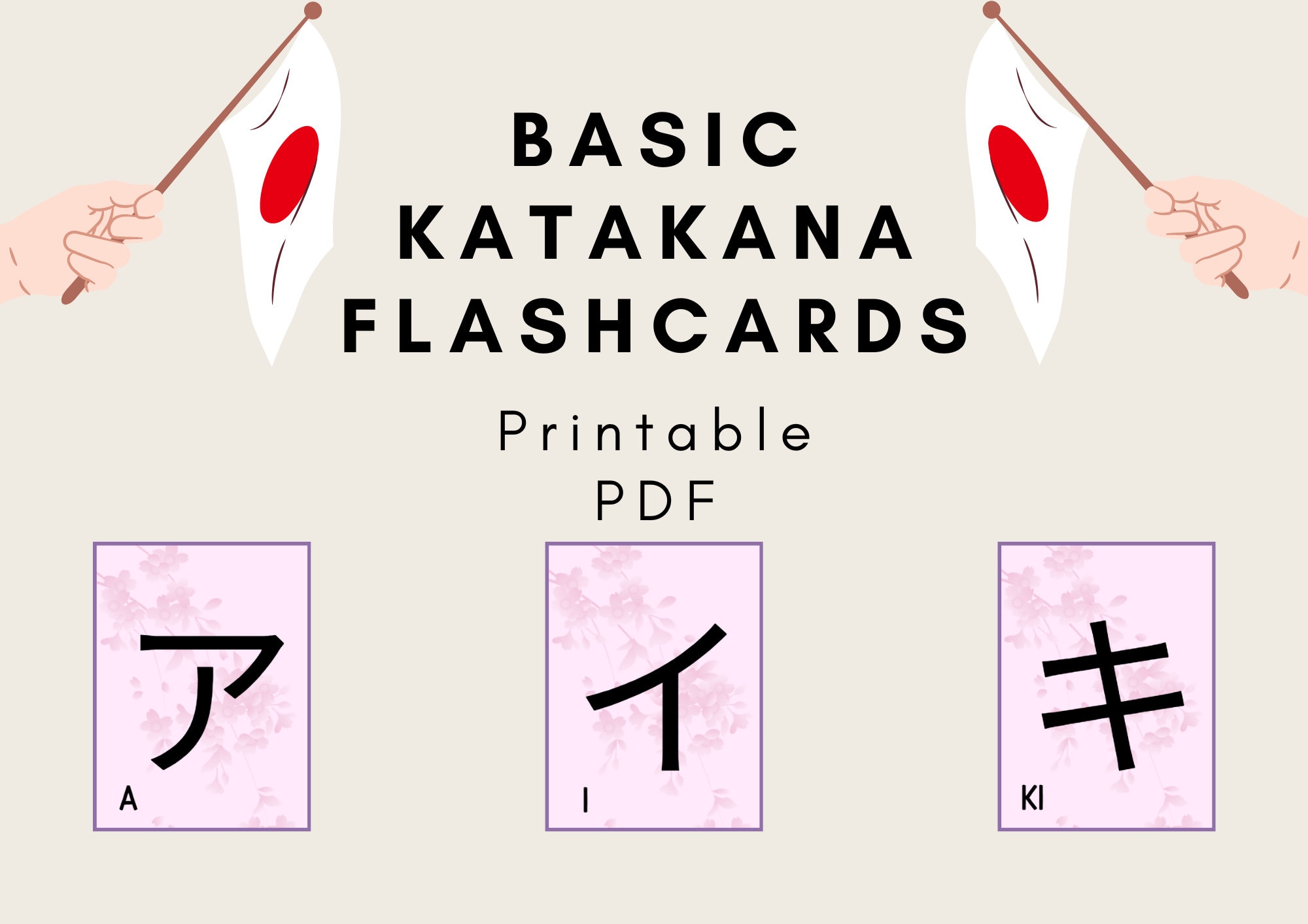 Basic Japanese Katakana Flashcards - Etsy