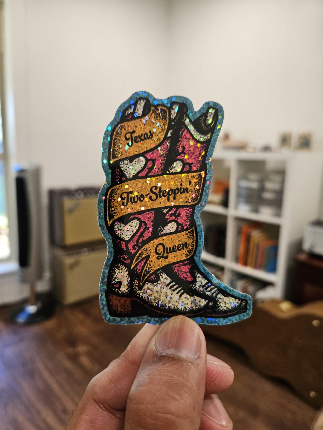 Texas Two-steppin' Queen Glitter Sticker - Etsy