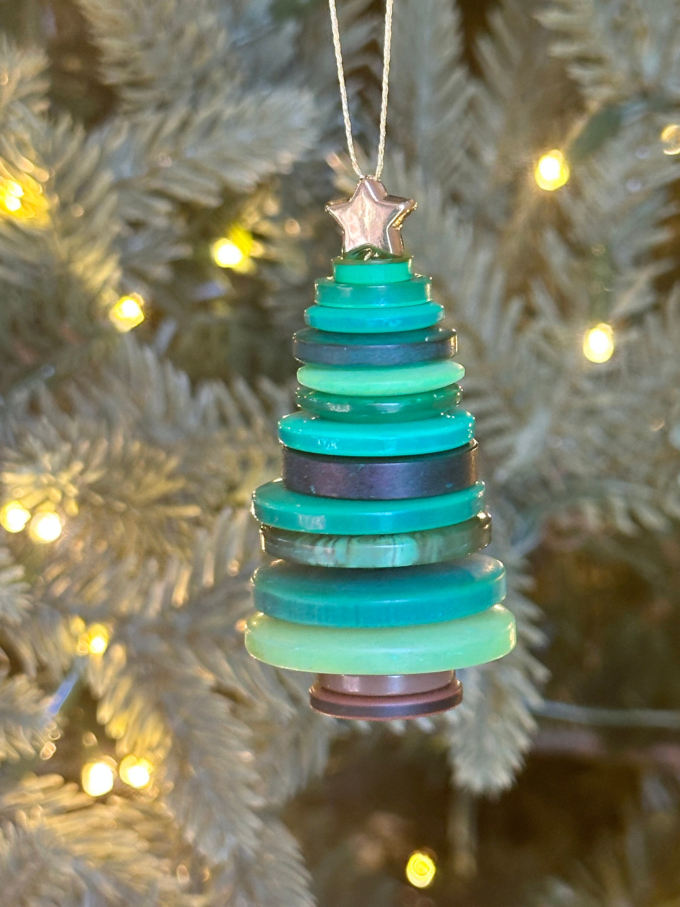 Handmade Button Christmas Tree Ornament With Star - Etsy