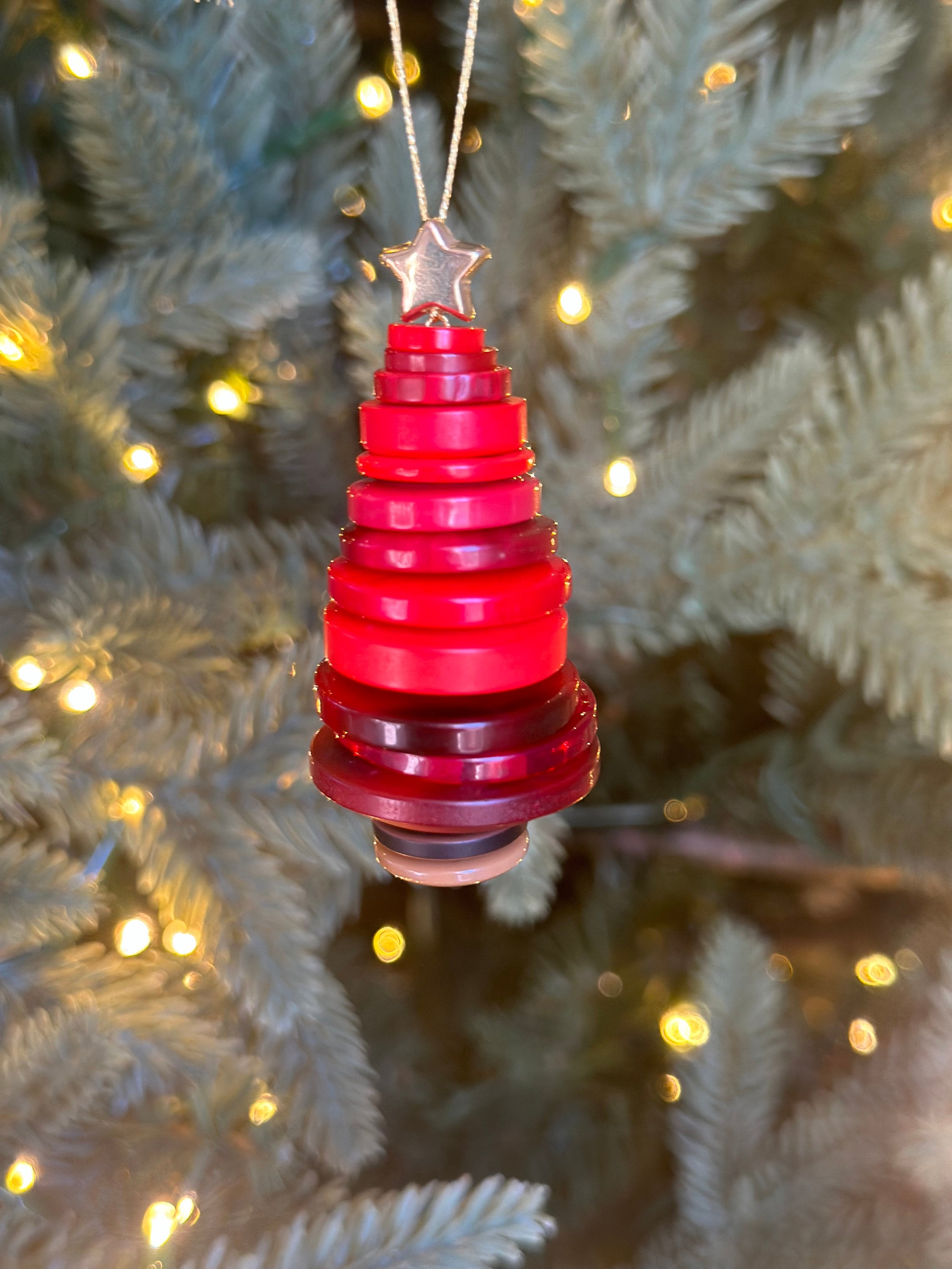 Handmade Button Christmas Tree Ornament With Star - Etsy