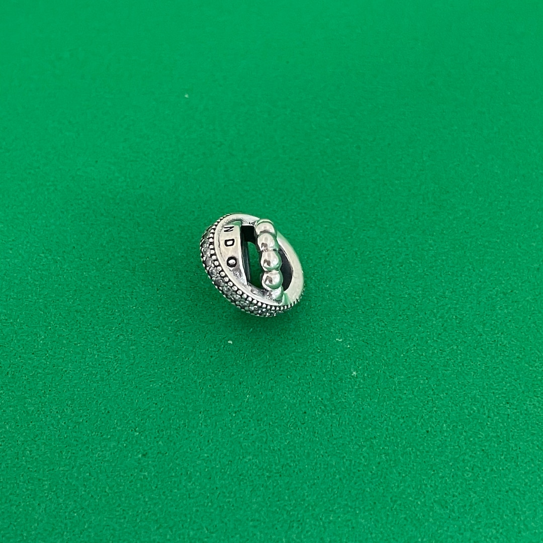 Pandora Signature Logo Pavé & Beads Charm Pendant Authentic - Etsy