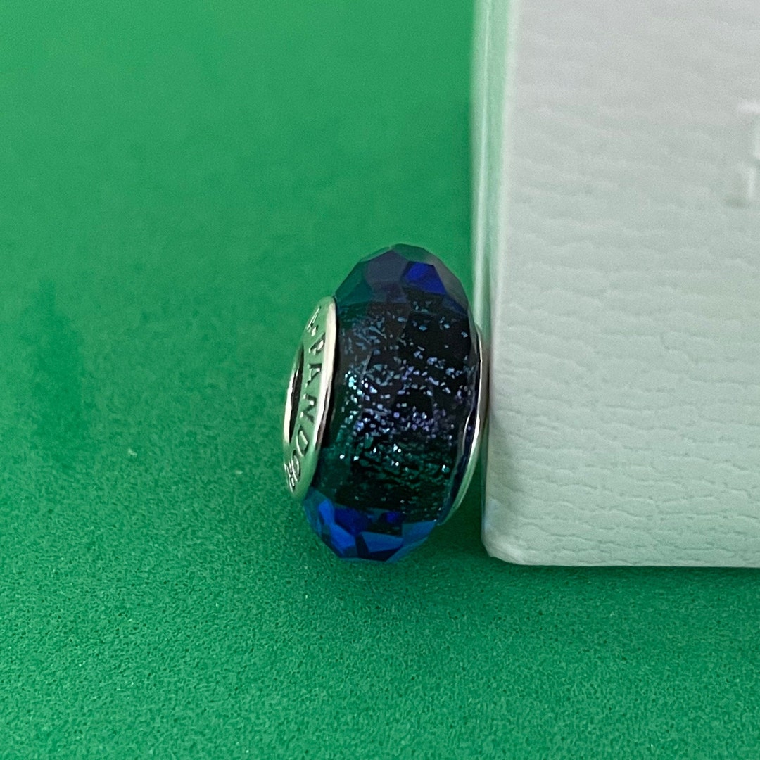 PANDORA Charm Murano Glass Fascinating Blue Charm 925 Charm authentic ...