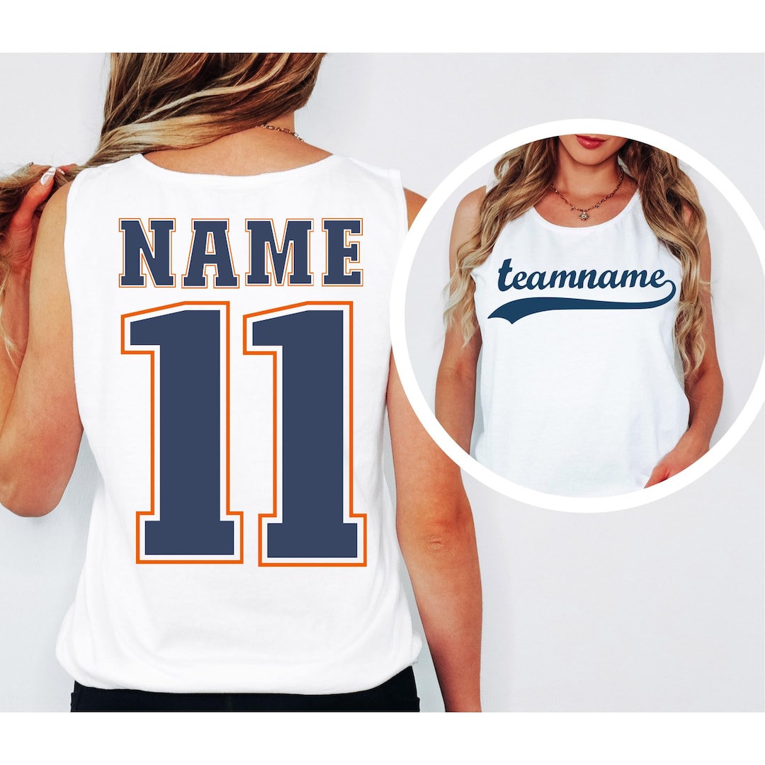 Comfort Colors® Custom Team Name and Number Tank Top,personalized ...
