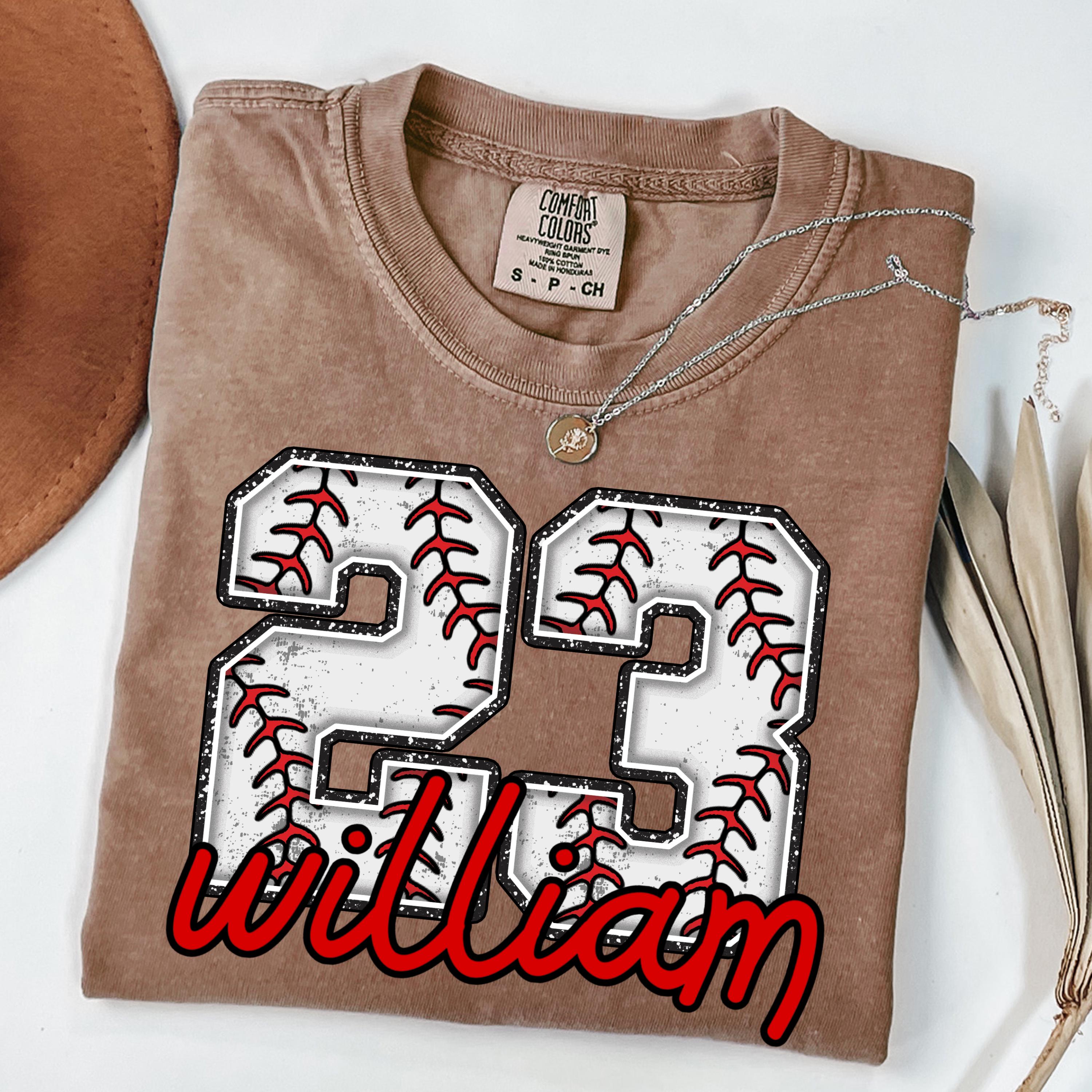 Custom Baseball Name Number Shirt, Comfort Colors Baseball Shirt ...