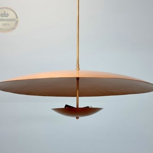 Mid Century Disc Pendant Lamp Big & Small Disc Shade Gold Finish Sky ...