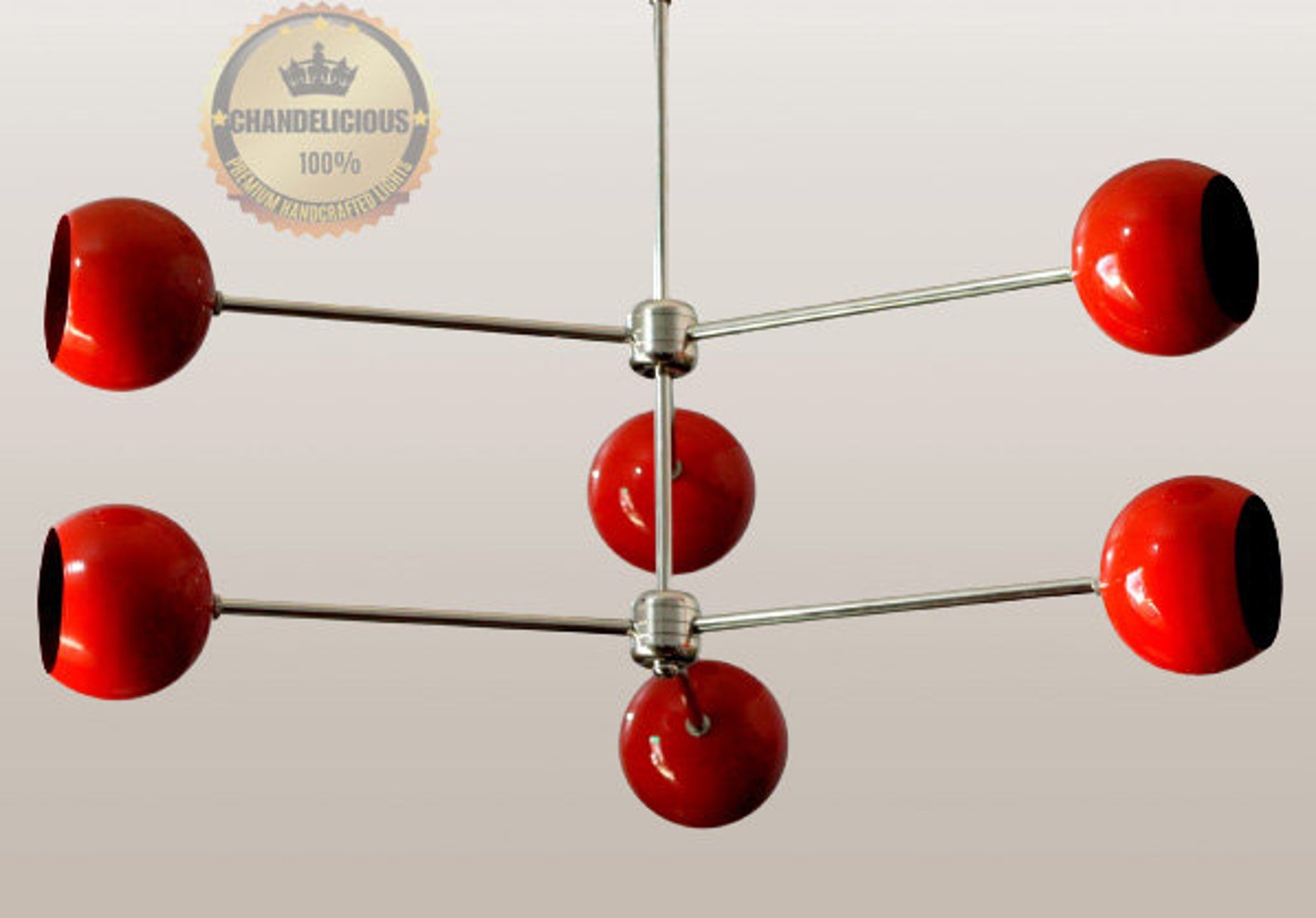 The Red Retro Lamp Sputnik Stunning Double Wheel Elegant Brass Ceiling ...
