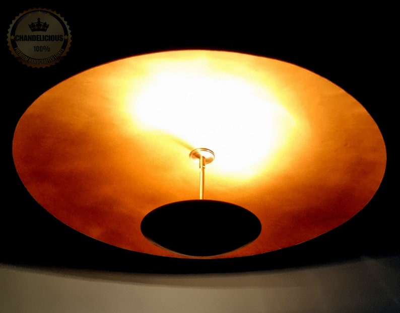 Mid Century Modern Disc Pendant Lamp, Golden Finish, 24-inch - Etsy