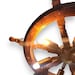 Wood & Brass Ship Wheel Sputnik Chandelier – Nautical 6-light Rustic ...