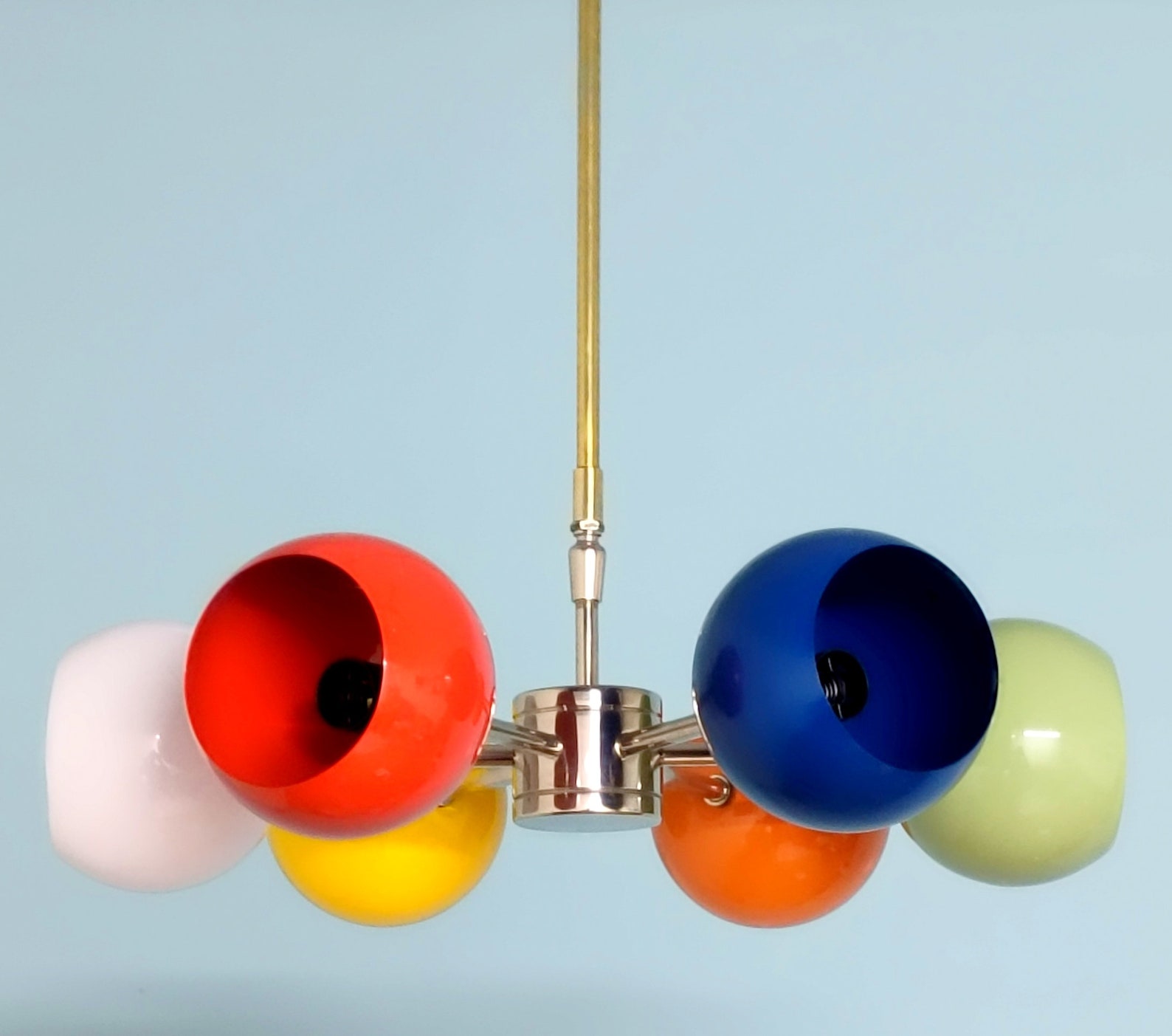 Modern Brass Sputnik Chandelier: Colorful Eyeball Pendant Light - Etsy