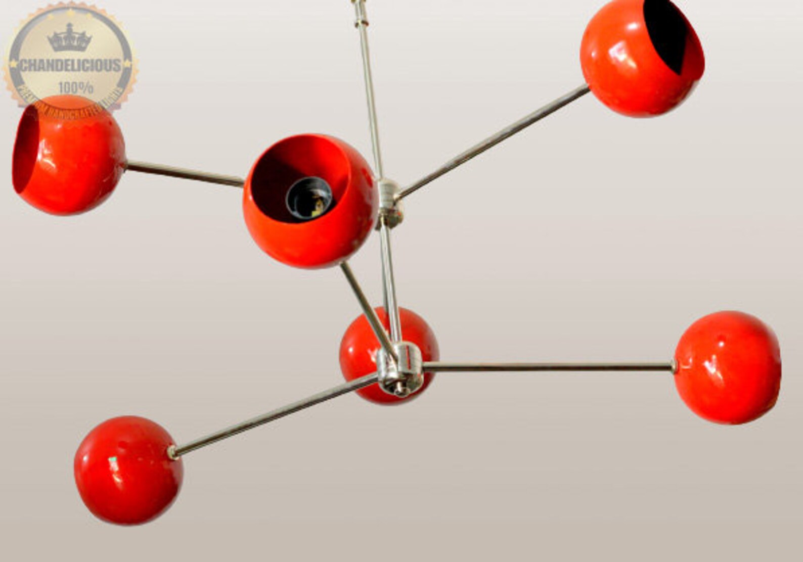 The Red Retro Lamp Sputnik Stunning Double Wheel Elegant Brass Ceiling ...