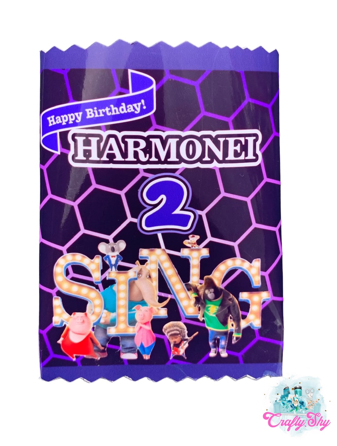 6 Pack Custom Sing 2 Movie Fruit Snacks Label Custom Order Fruit Snacks ...