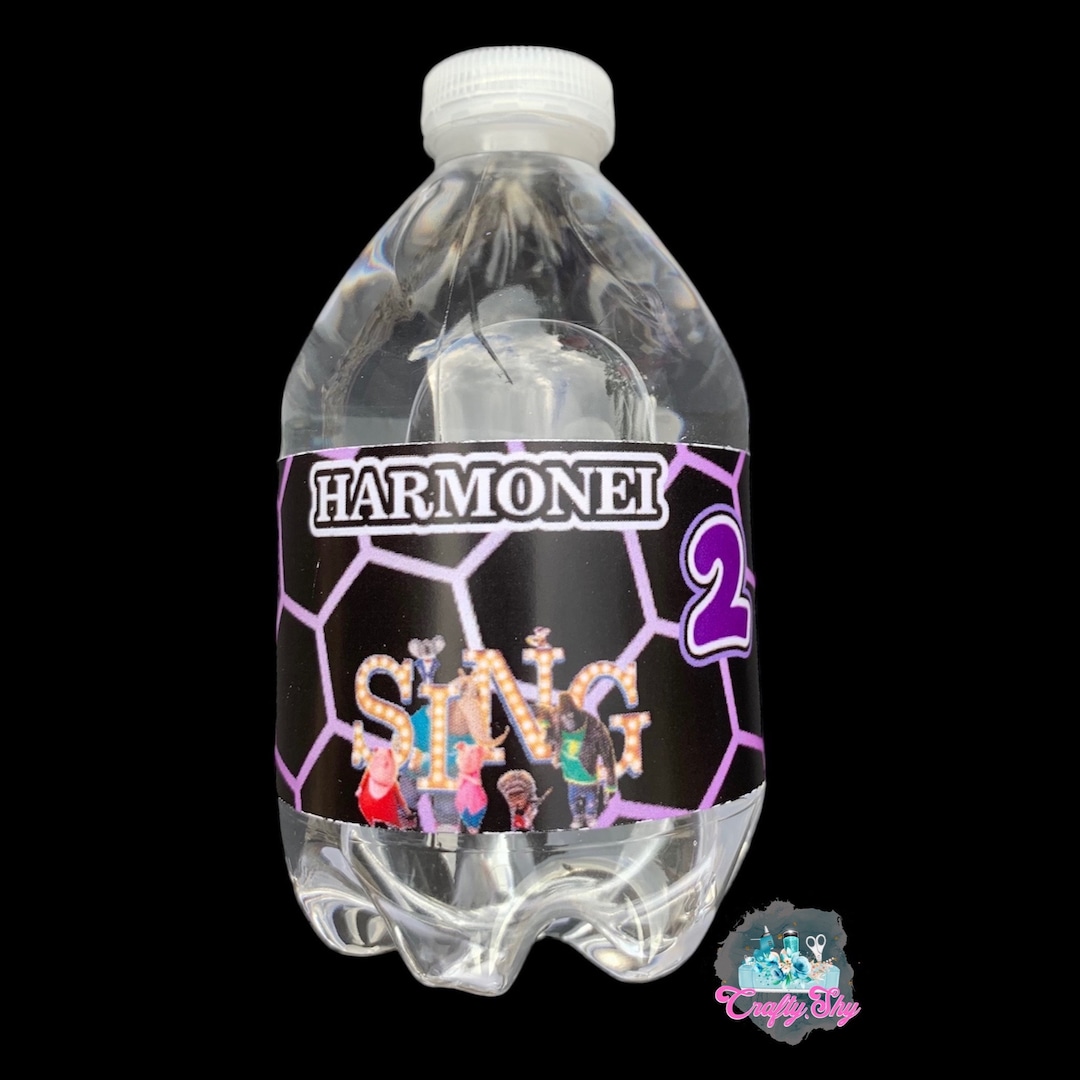 6 Pack Custom Water Bottle Label Custom Order Water, Sing 2, Water ...