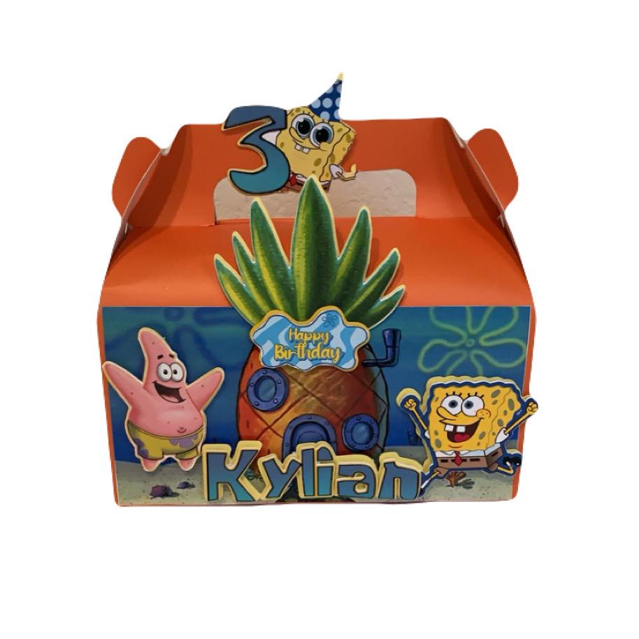 6 Pack Spongebob Gable Box, Spongebob Party Favor Box, Custom Favor Box ...
