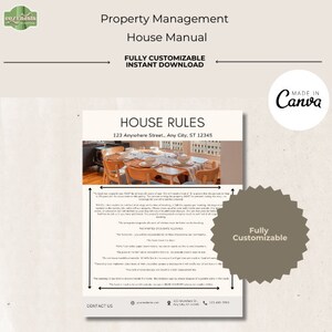 Airbnb House Rules Template, Property Management Vacation Rental House ...