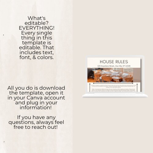 Airbnb House Rules Template, Property Management Vacation Rental House ...