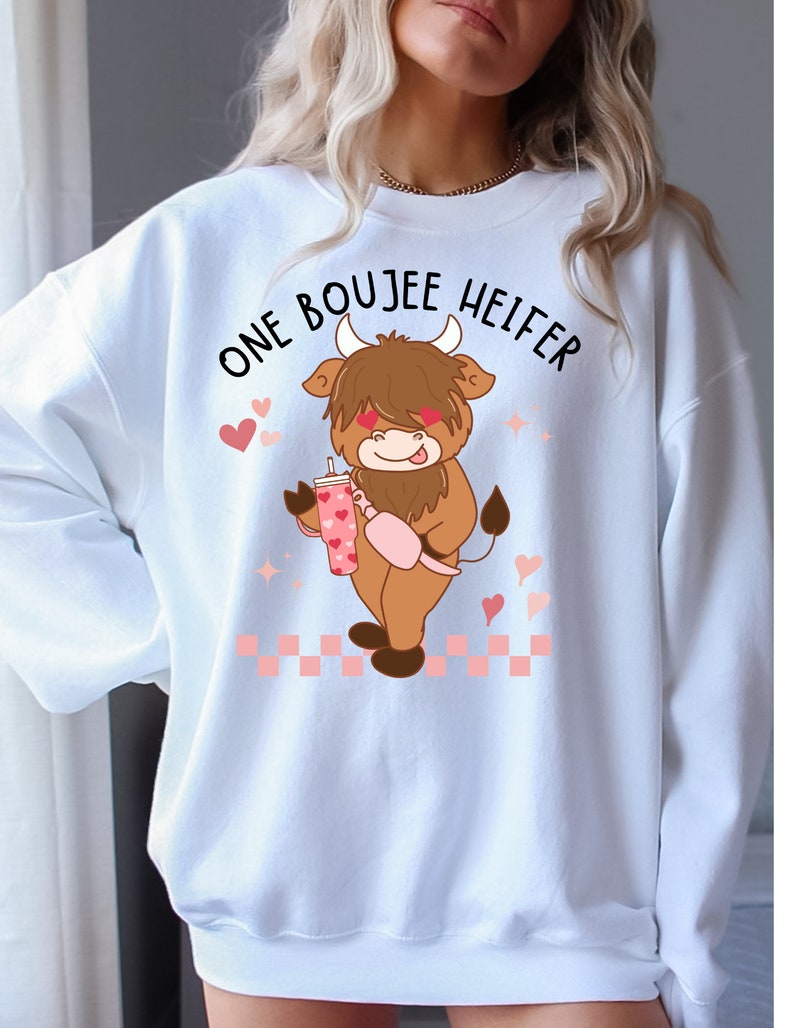 One Boujee Heifer Png, Highland Cow Png, Trending Boujee Valentines ...