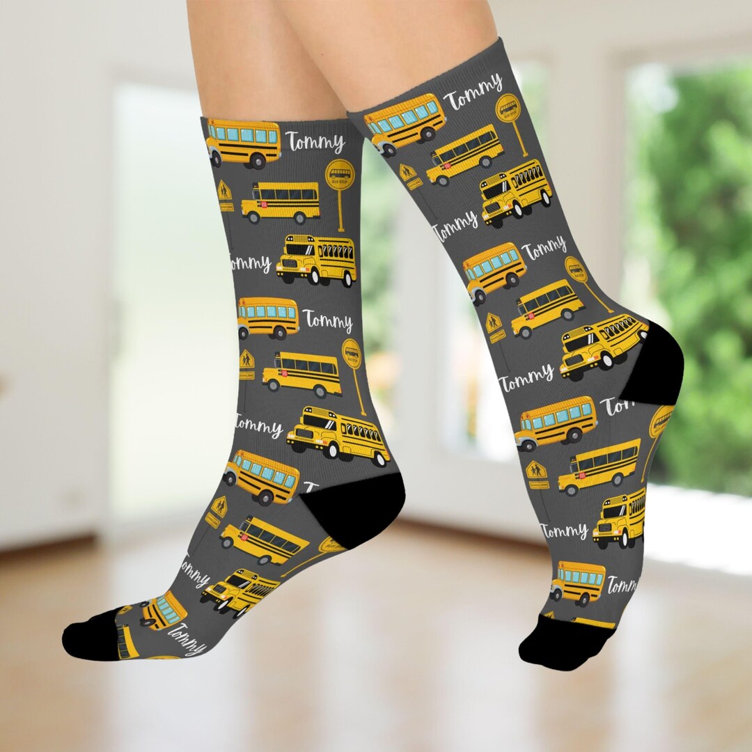 Personalized School Bus Driver Crew Socks, Bus Driver Appreciation, Fun ...