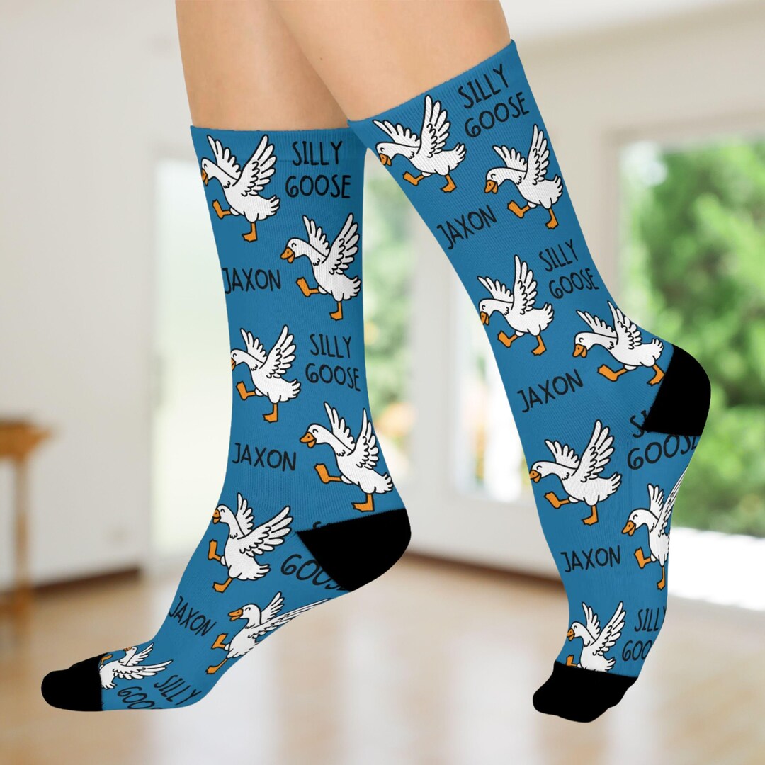 Personalized Funny Silly Goose Crew Socks, Gifts for Animal Lovers ...