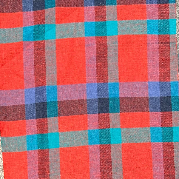 Vintage Plaid Fabric - Etsy