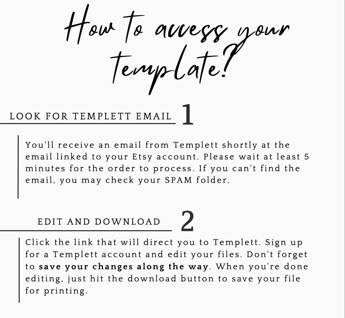 Simple Wedding Invitation Template, Minimalist Wedding Invitation ...