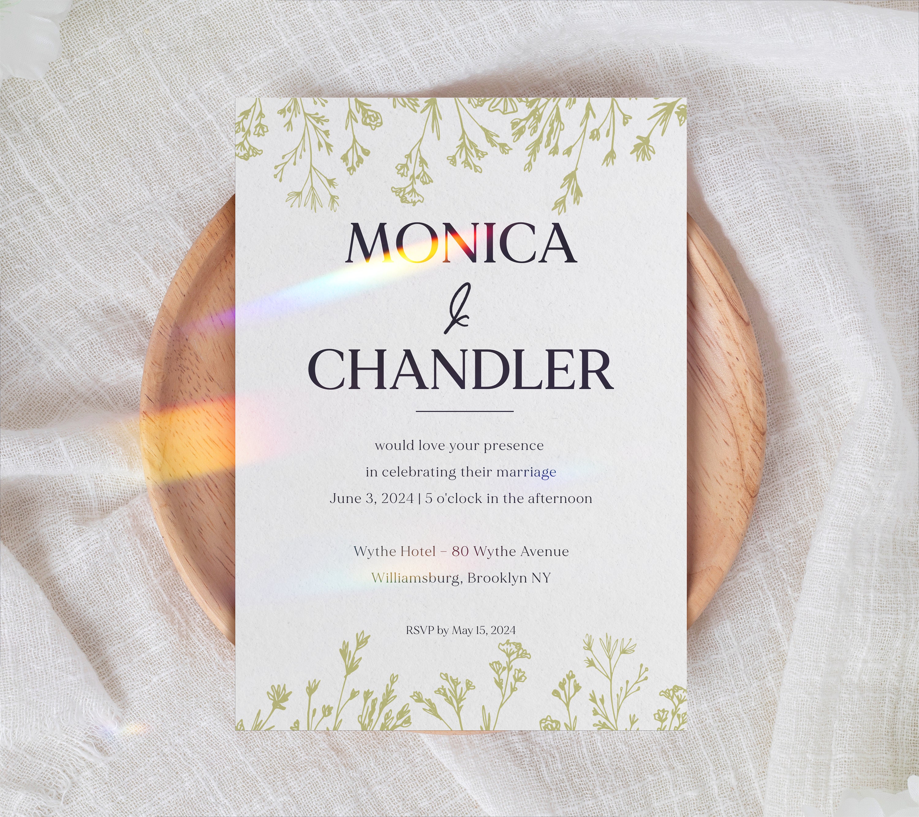 Minimalist Garden Wedding Main Invitation Template, Garden, Simple ...