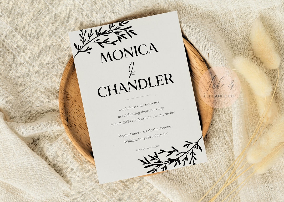 Simple Wedding Invites - Minimalist Wedding Main Invitation, Modern ...