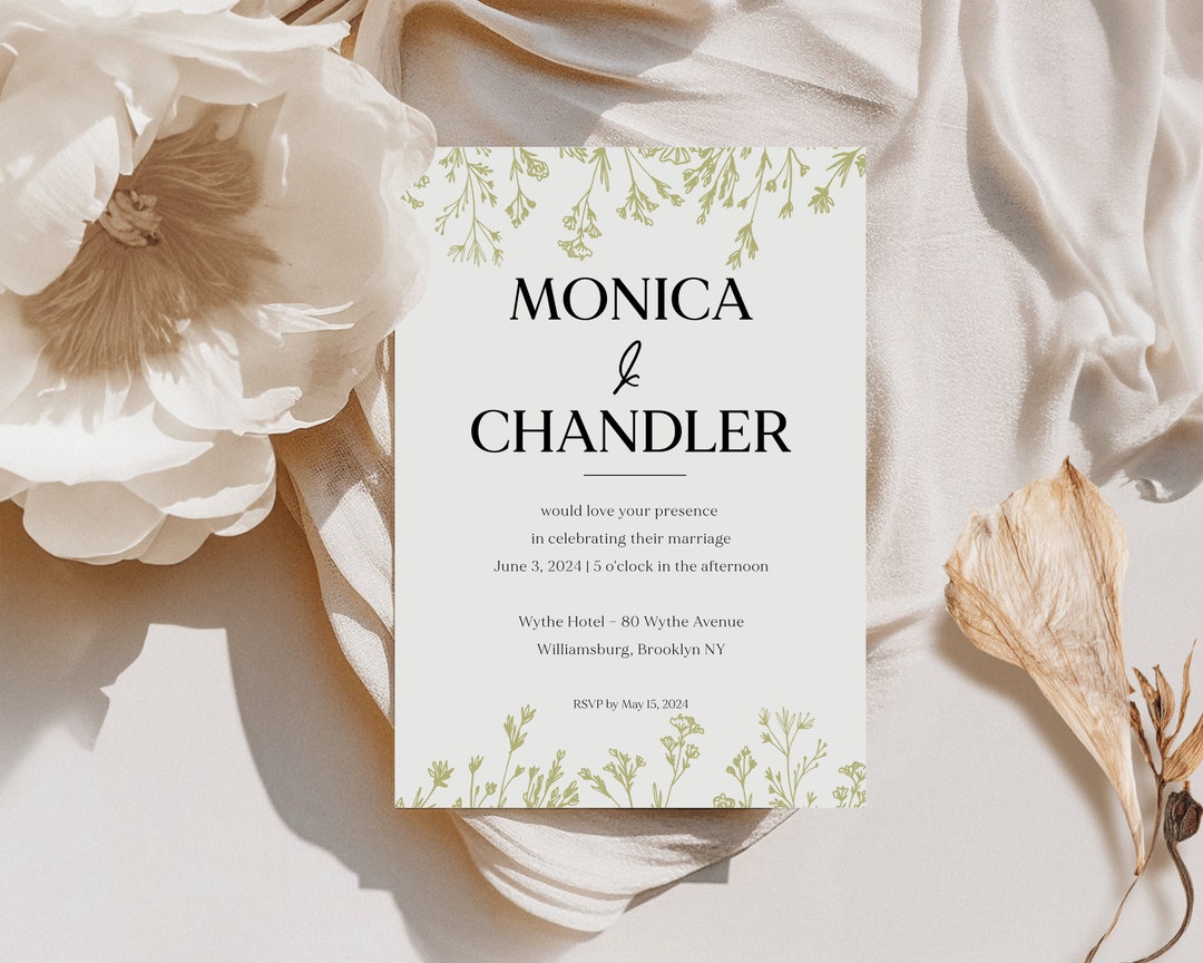 Minimalist Garden Wedding Main Invitation Template, Garden, Simple ...