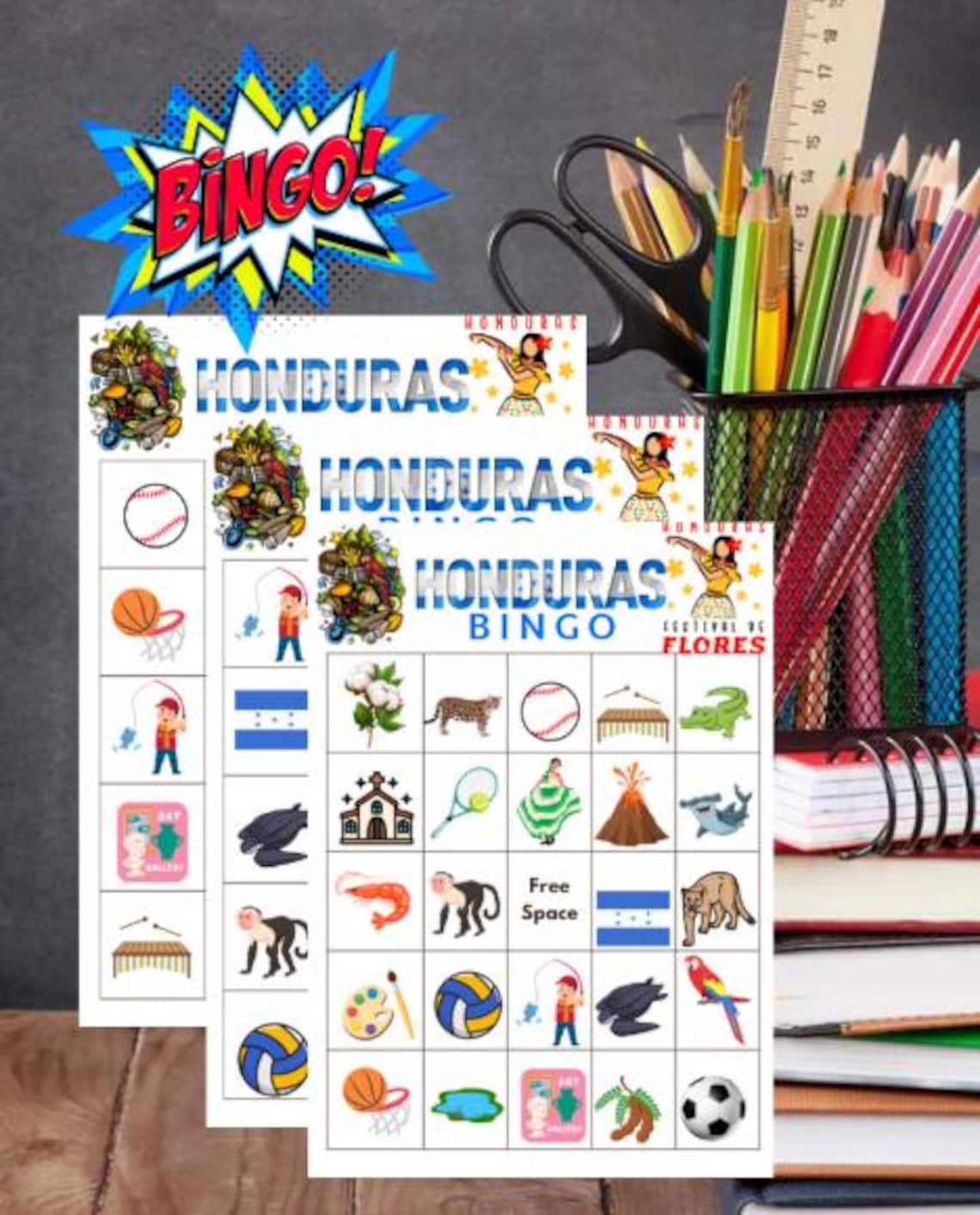 Honduras Bingo Game Printable Honduran Cultural Game Family Classroom ...