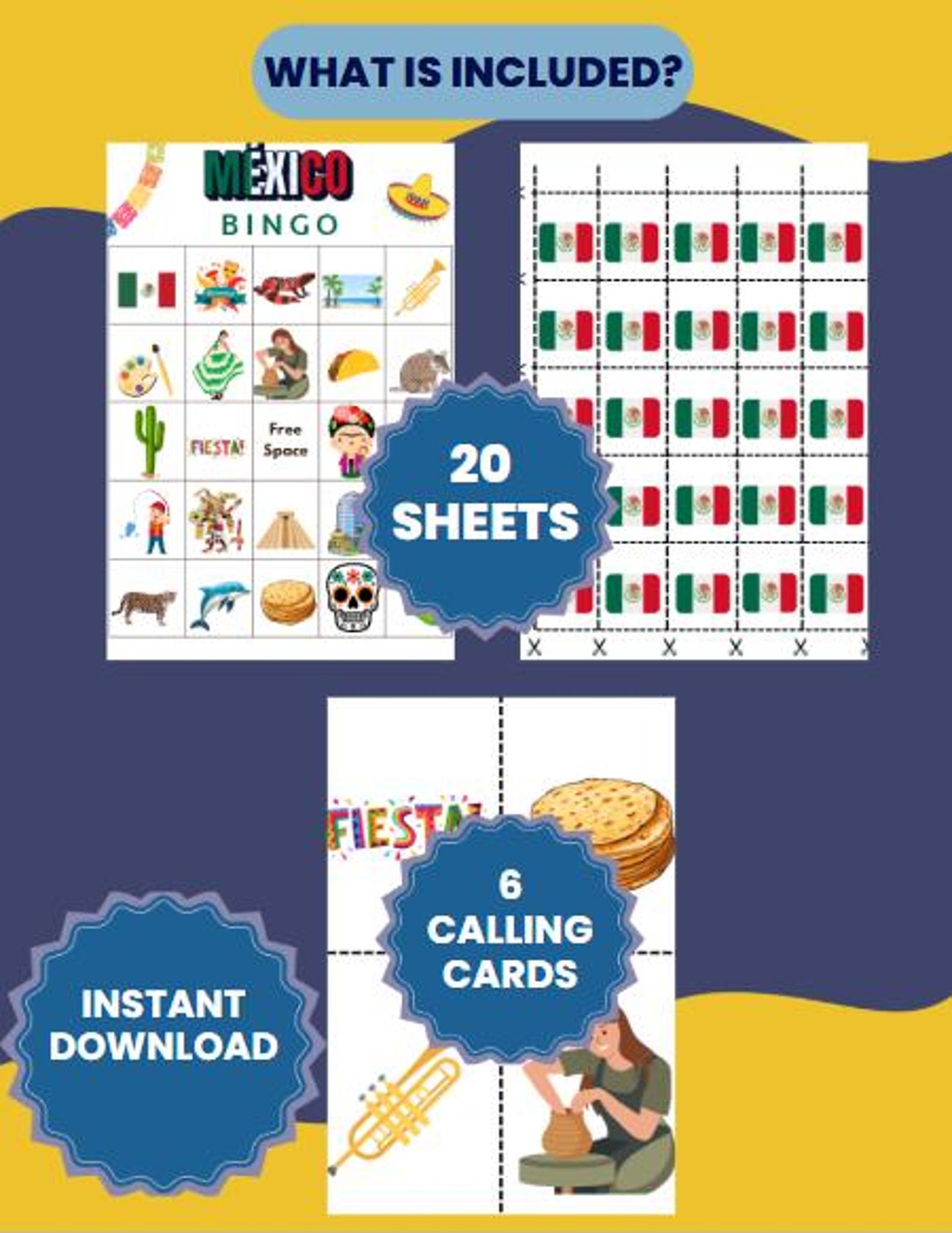 Mexico Bingo Game Printable Mexican Party Game Cultural Family Activity ...