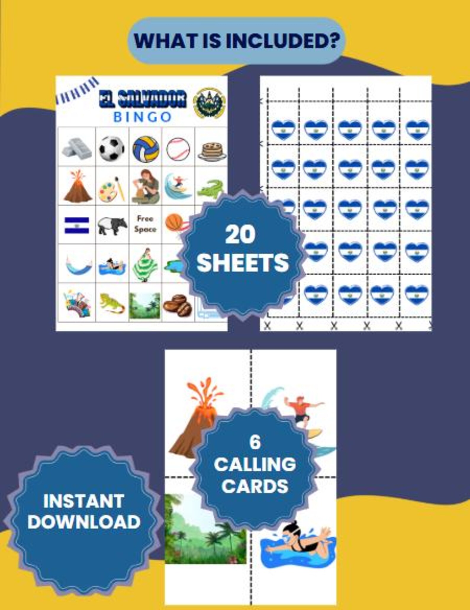 El Salvador Bingo Game Printable Salvadoran Party Game Family Activity ...