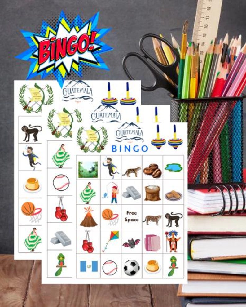 Guatemala Bingo Game Printable Guatemalan Culture Game Classroom ...