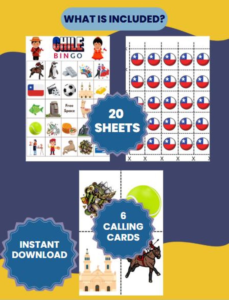 Chile Bingo Game Printable Spanish Activity Hispanic Heritage Classroom ...