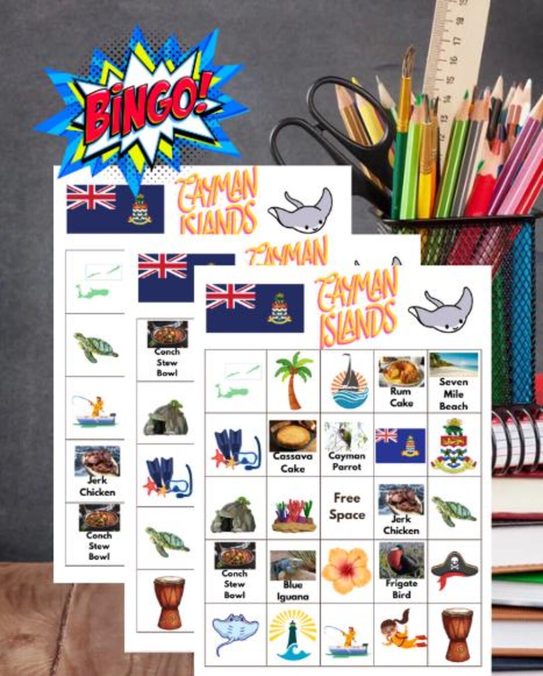 Cayman Islands Bingo Game Printable Caribbean Bingo Party Game for Kids ...
