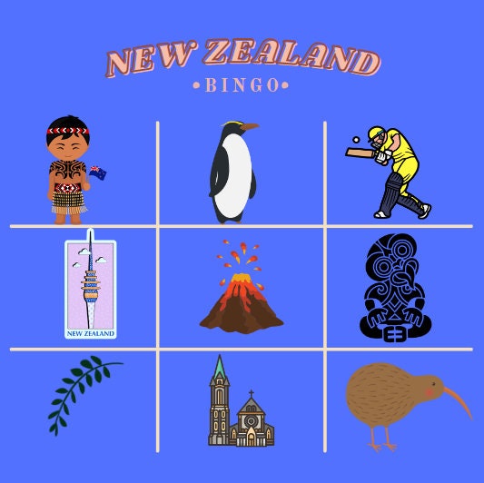 New Zealand Bingo Digital Download Maori Vacation Activity - Etsy