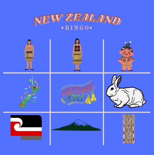 New Zealand Bingo Digital Download Maori Vacation Activity - Etsy