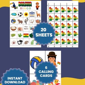 Bolivia Bingo Game Printable Spanish Activity Hispanic Heritage ...