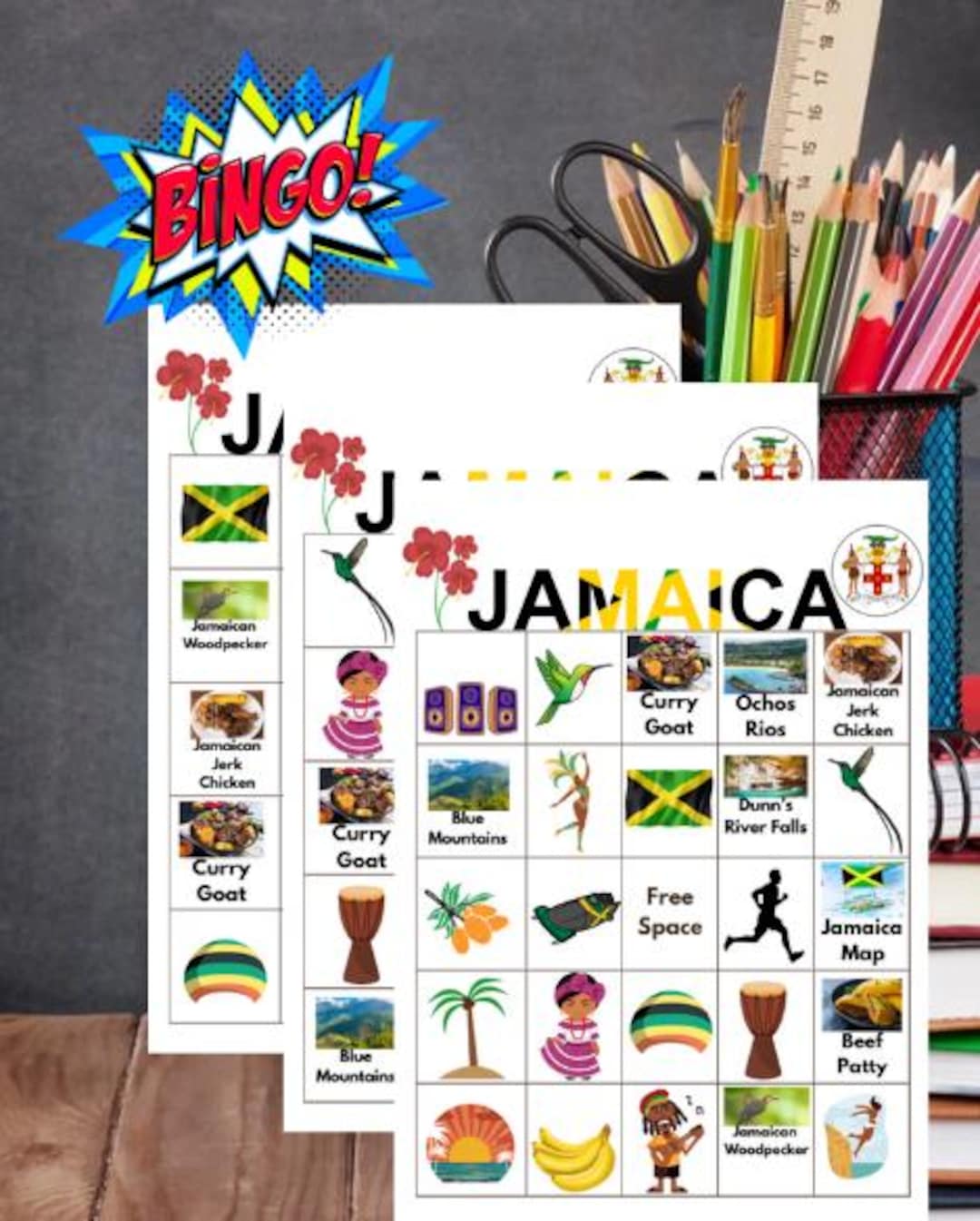 Jamaica Bingo Game Printable Caribbean Bingo Party Game for Kids and ...
