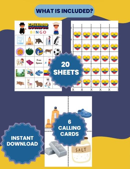 Ecuador Bingo Game Printable Spanish Activity Hispanic Heritage ...