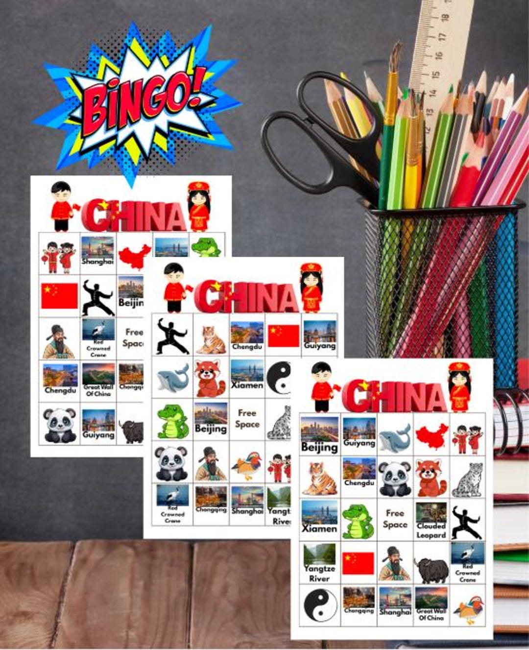 China Bingo Game Chinese Culture Printable Activity for Kids Classroom ...