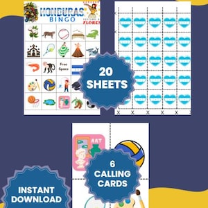 Honduras Bingo Game Printable Honduran Cultural Game Family Classroom ...