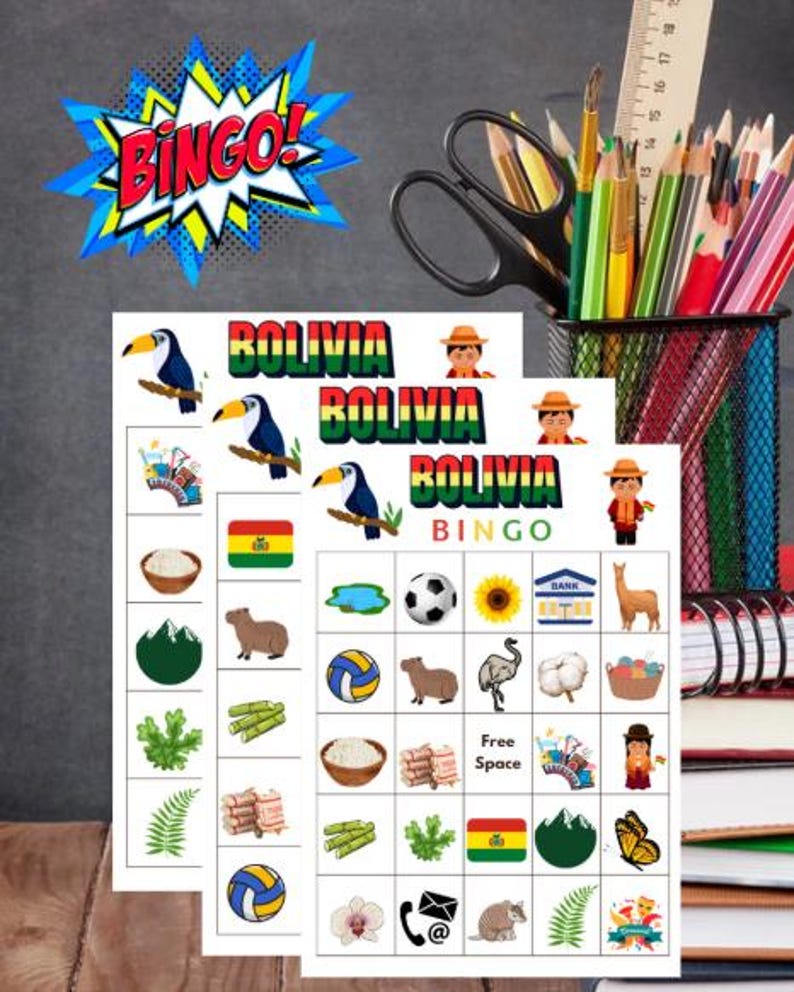 Bolivia Bingo Game Printable Spanish Activity Hispanic Heritage ...