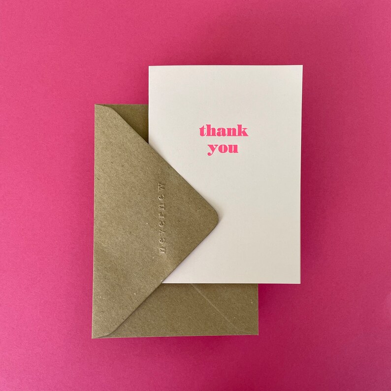 Thank You Card & Envelope - Etsy