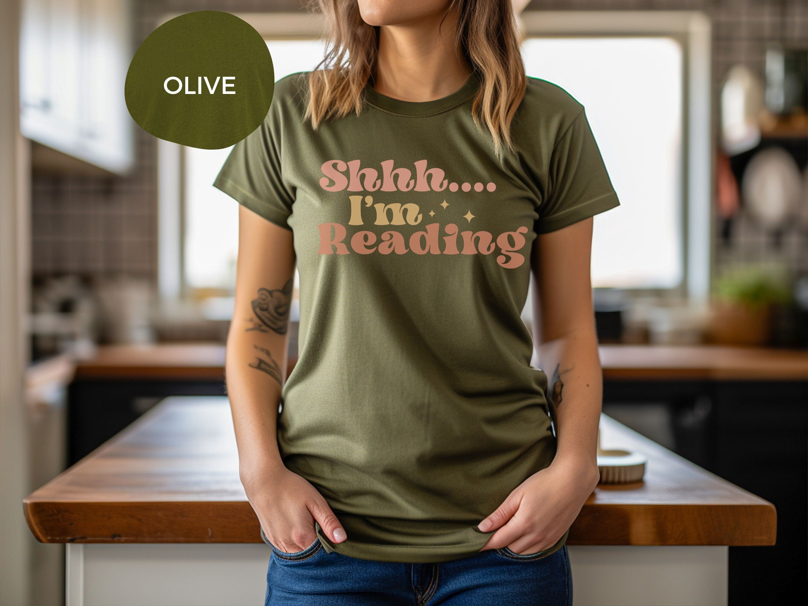 Shhh I'm Reading Shirt Retro Style Book Lover Tee Cozy Reading T-shirt ...