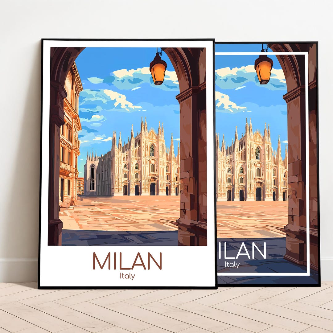 Milan Travel Poster Milan Poster Wall Art Italy Vintage Poster Milan ...