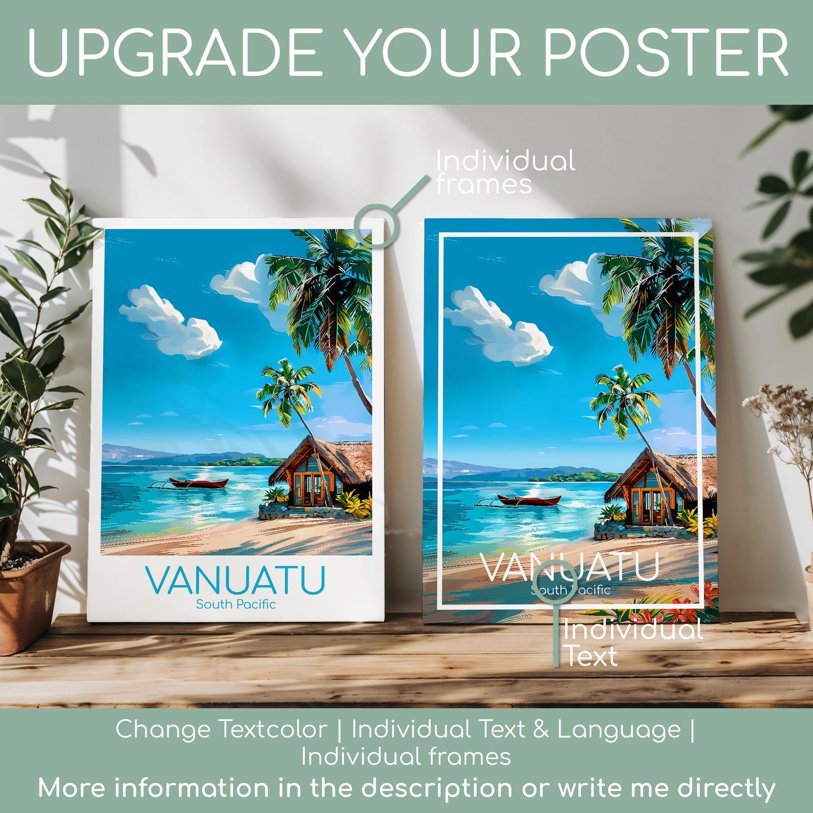 Vanuatu Travel Poster Vanuatu Poster Wall Art South Pacific Vintage ...