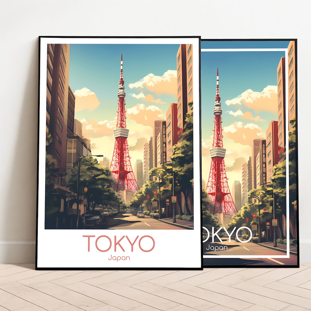 Tokyo Travel Poster Tokyo Poster Wall Art Japan Vintage Poster Travel ...