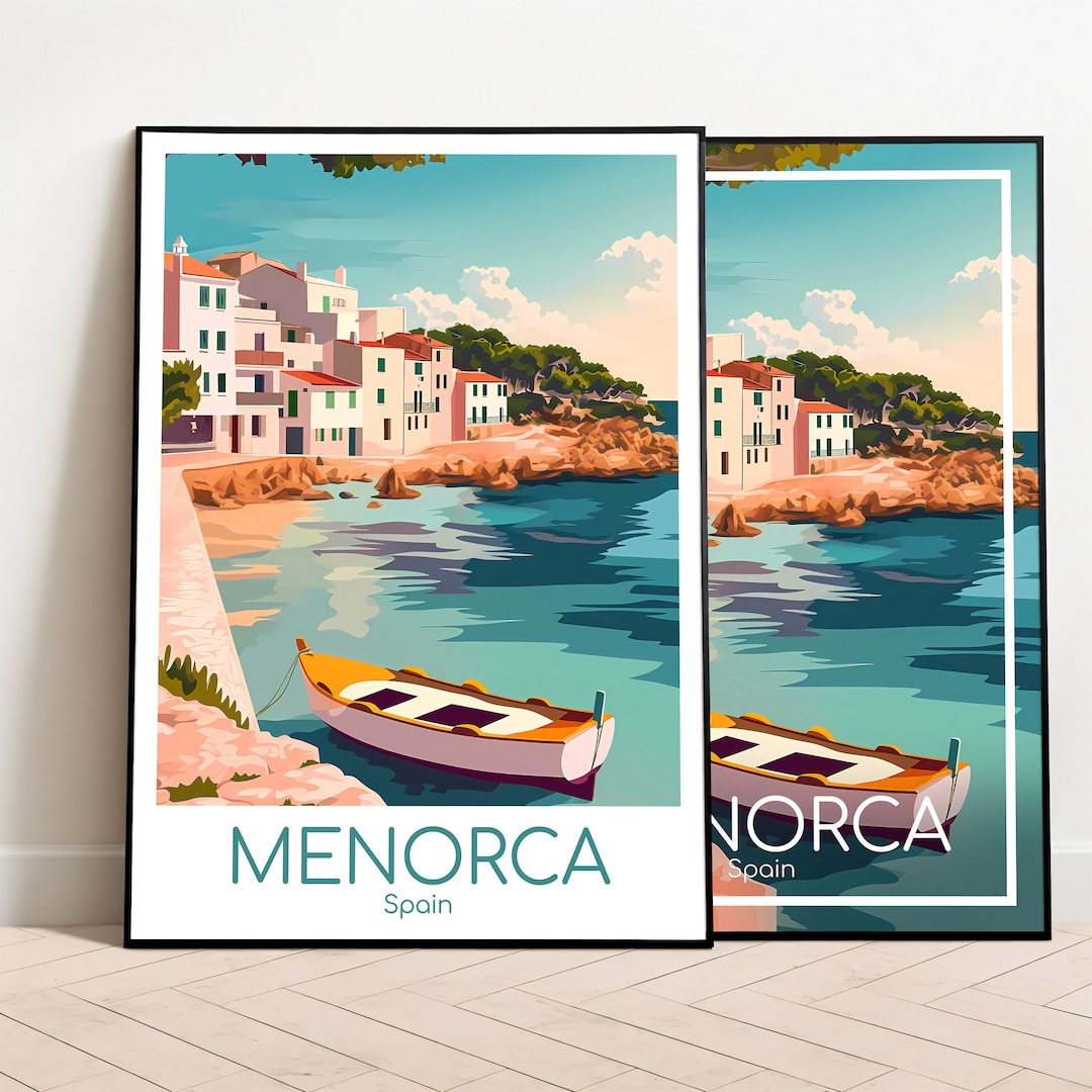 Menorca Travel Poster Menorca Poster Wall Art Spain Vintage Poster ...
