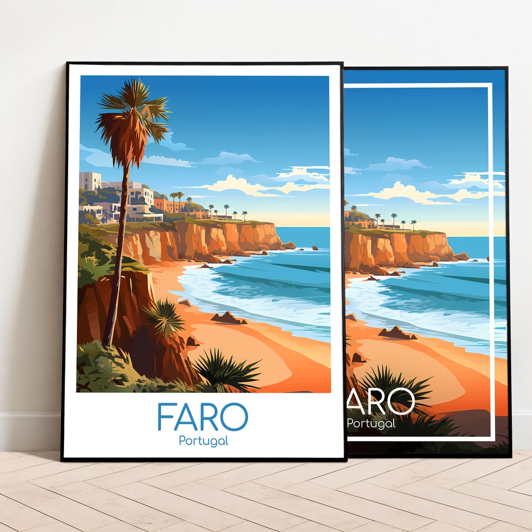 Faro Travel Poster Faro Poster Wall Art Portugal Vintage Poster Faro ...